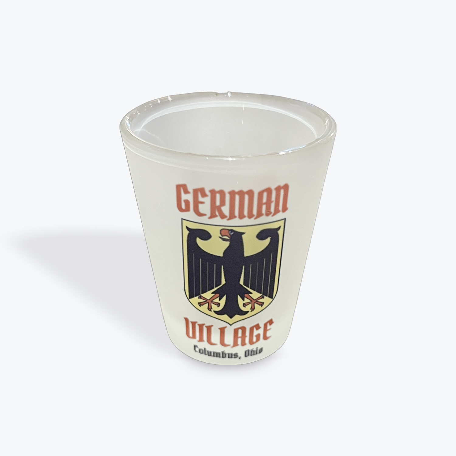 German Village Crest Shot Glass | The Red Stable, German Village ...