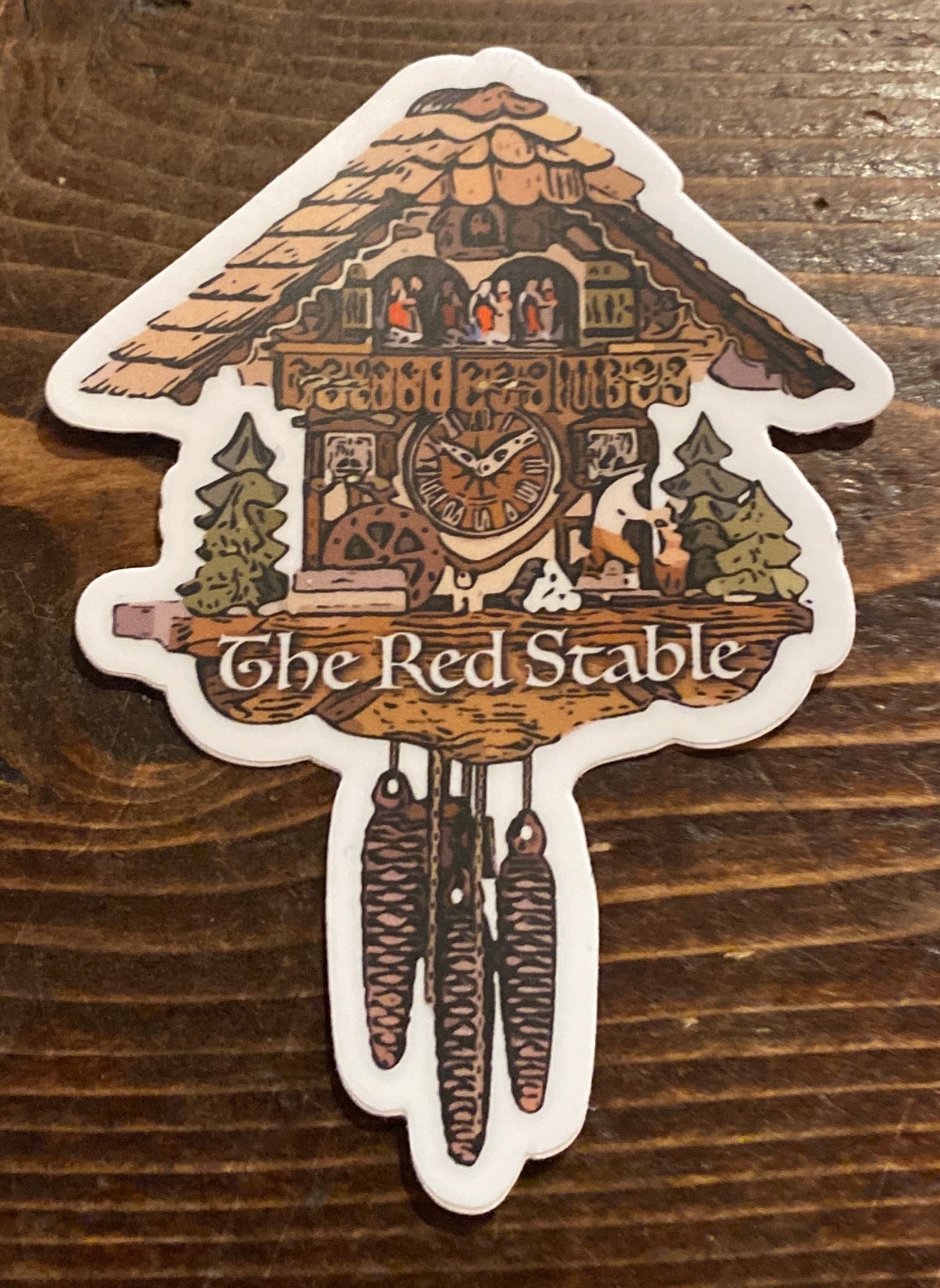 The Red Stable Cuckoo Clock Sticker | The Red Stable, German Village ...